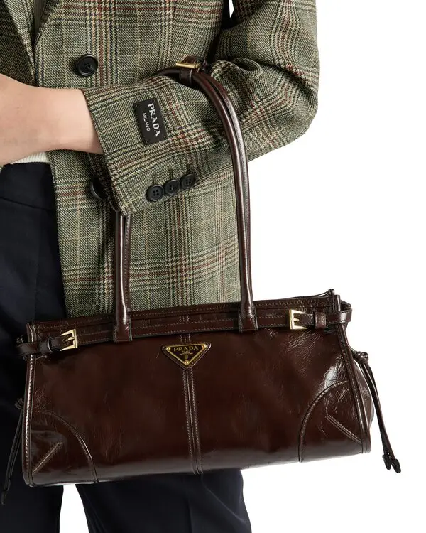 Prada Medium Leather Handbag - Brown