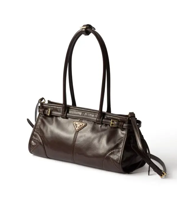 Prada Medium Leather Handbag - Brown
