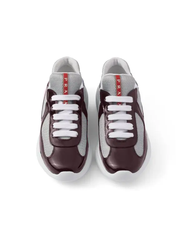 Prada America's Cup Biker Fabric Sneakers - Red