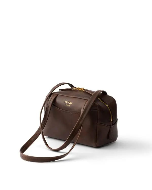 Prada Antiqued Leather Top-handle Mini-bag - Brown