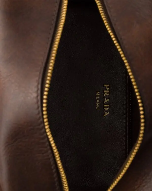Prada Antiqued Leather Top-handle Mini-bag - Brown