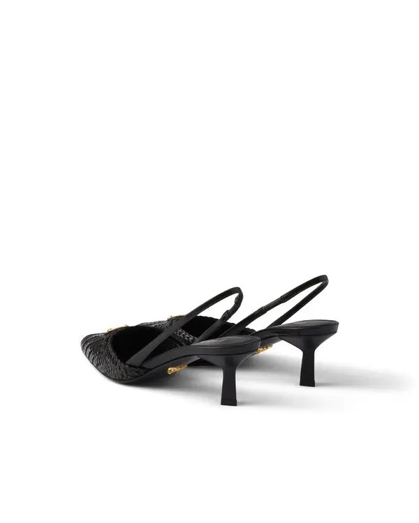 Prada Leather Slingback Pumps - Black