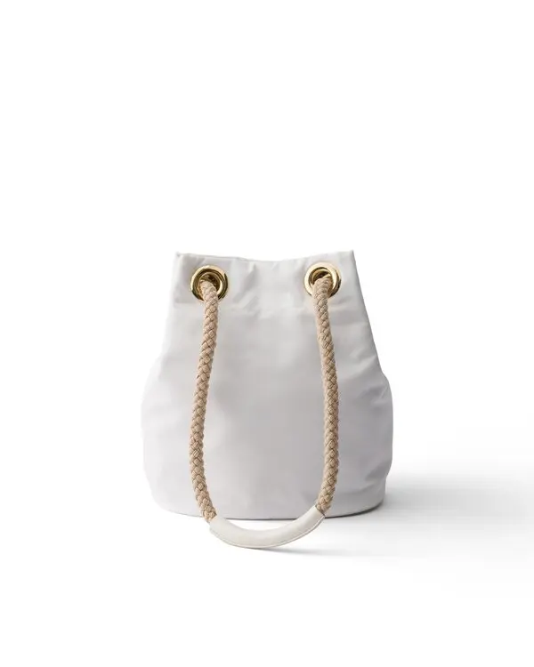 Prada Small Re-nylon Bucket Bag - White