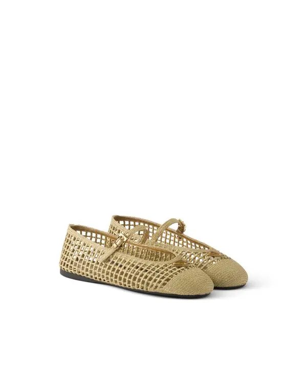 Prada Crochet Ballerinas - Neutral