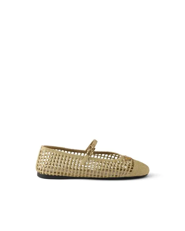 Prada Crochet Ballerinas - Neutral