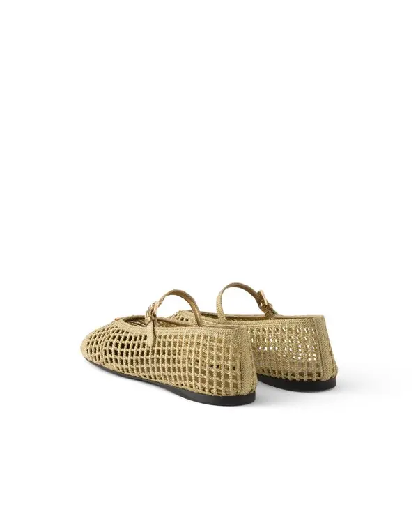 Prada Crochet Ballerinas - Neutral