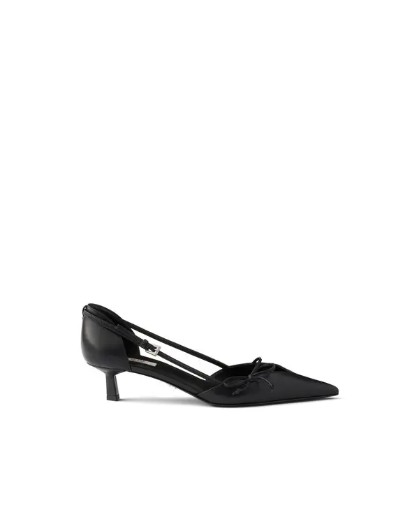 Prada Leather Open-side Pumps - Black