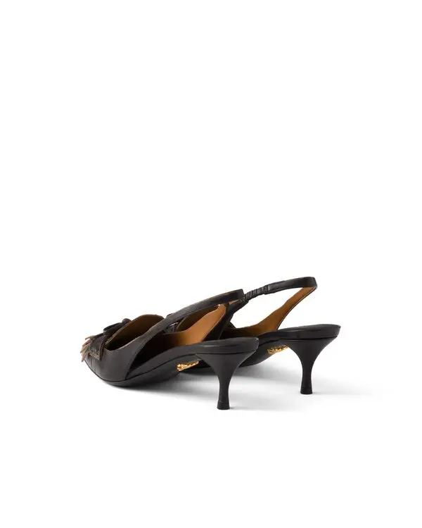 Prada Leather Slingback Pumps - Black