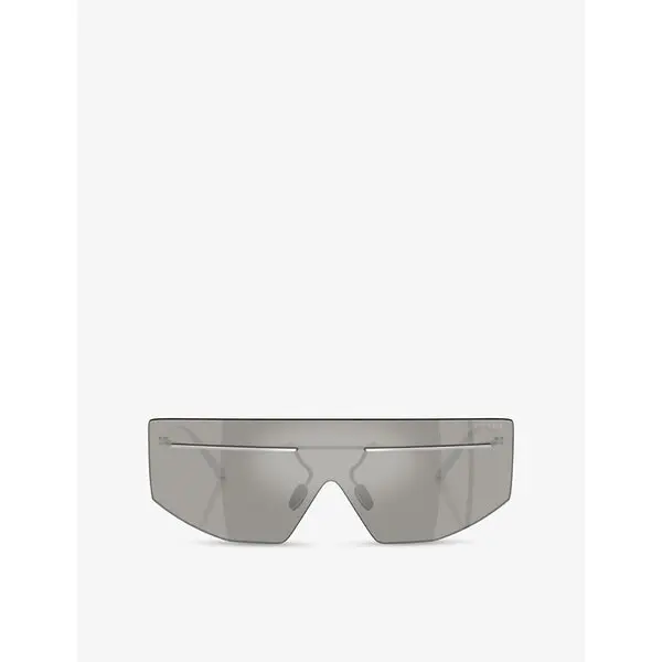 Prada Irregular-frame Metal Sunglasses - Silver