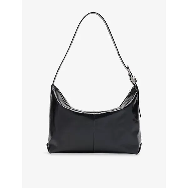 Whistles Ring-embellished Leather Shoulder Bag - Black