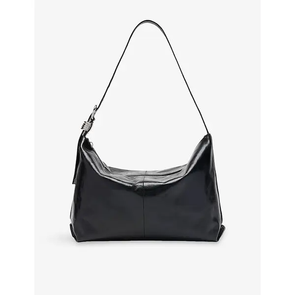 Whistles Ring-embellished Leather Shoulder Bag - Black