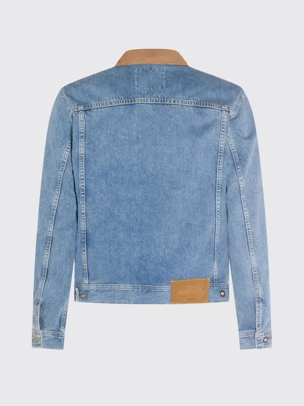 Jacob Cohen Denim Jacket With Suede Collar - Gnawed Blue