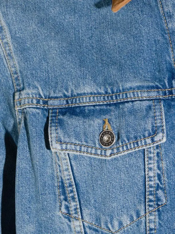 Jacob Cohen Denim Jacket With Suede Collar - Gnawed Blue