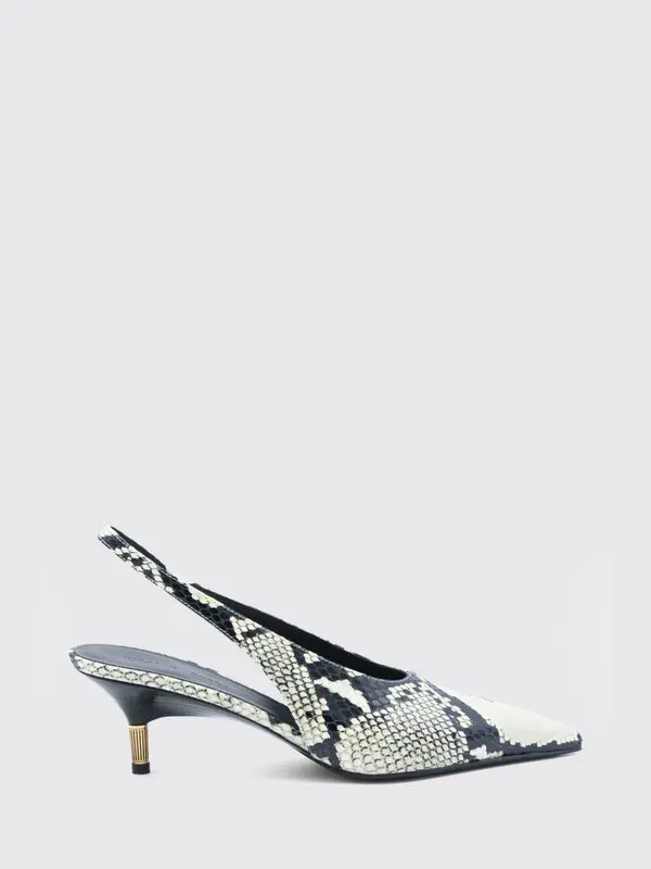 Khaite Python Print Leather Bella Slingback Stiletto Heel Shoes - Beige
