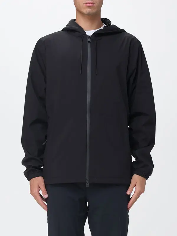 Rains Suva Jacket In Technical Fabric With Hood - Black