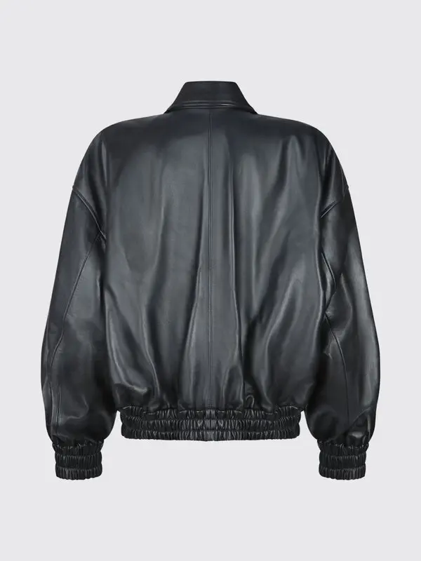 JIL SANDER Leather Zip-up Jacket - Black