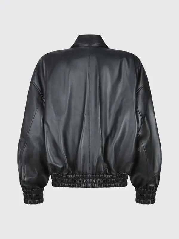 JIL SANDER Leather Bomber Jacket - Black