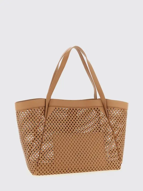 TWINSET Perforated Faux Leather Tote Bag - Brown