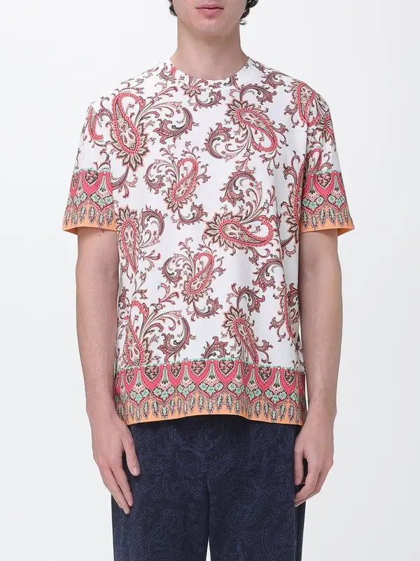Etro Crew-neck Cotton T-shirt With Paisley Print
