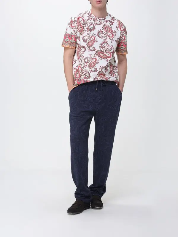 Etro Crew-neck Cotton T-shirt With Paisley Print
