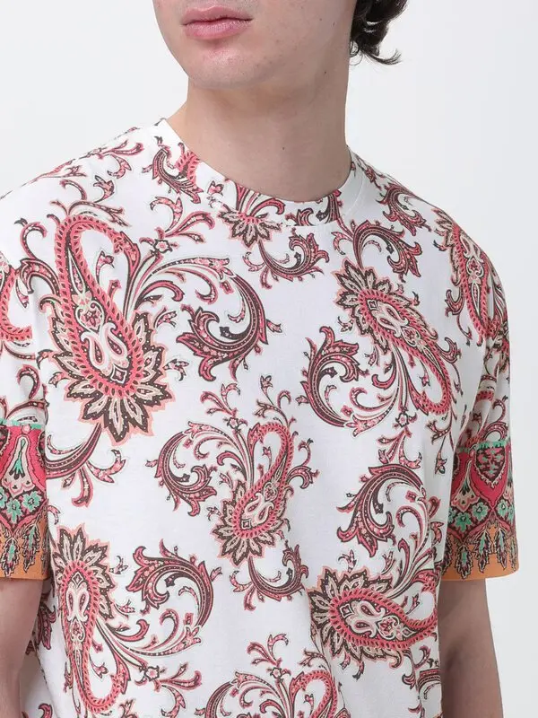 Etro Crew-neck Cotton T-shirt With Paisley Print