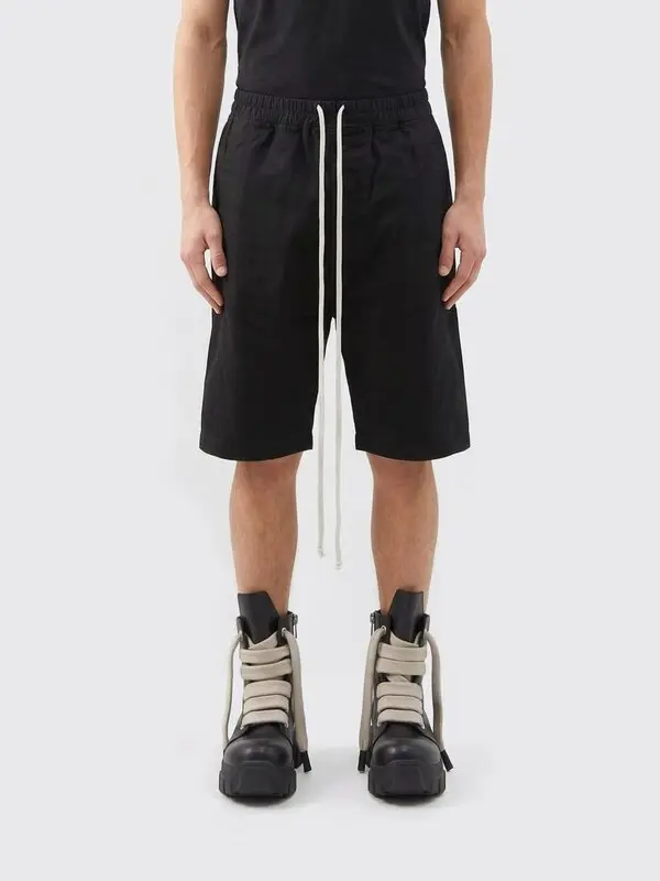 Rick Owens Cotton Drawstring Shorts - Black