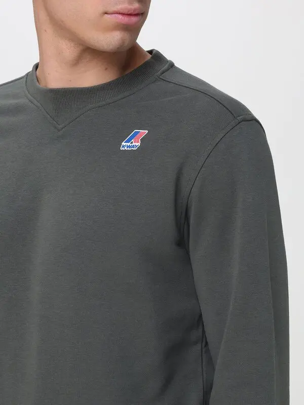 K-WAY Crewneck Sweatshirt With Logo Detail - Green