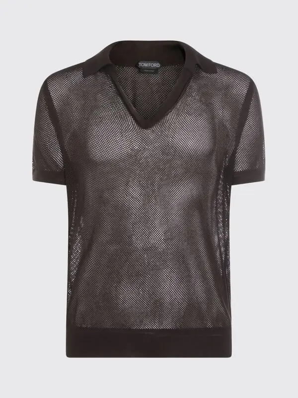 TOM FORD Cotton And Silk Polo Shirt - Brown