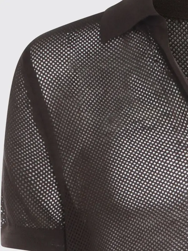TOM FORD Cotton And Silk Polo Shirt - Brown