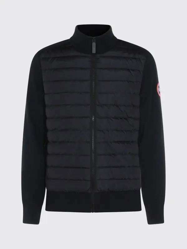 Canada Goose Wool Cardigan With Quilted Panels And Logo Patch