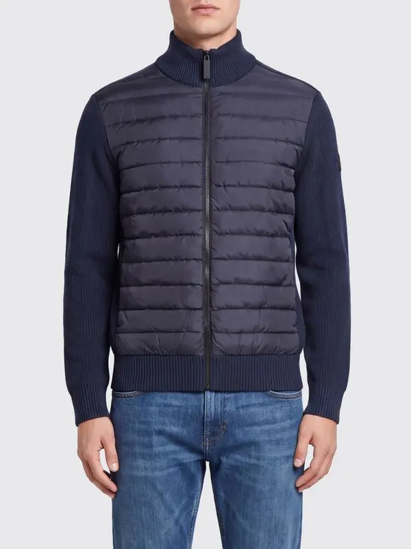 Canada Goose Wool Cardigan With Quilted Panels And Logo Patch