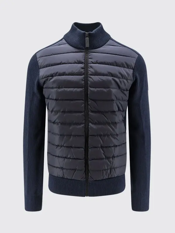 Canada Goose Wool Cardigan With Quilted Panels And Logo Patch
