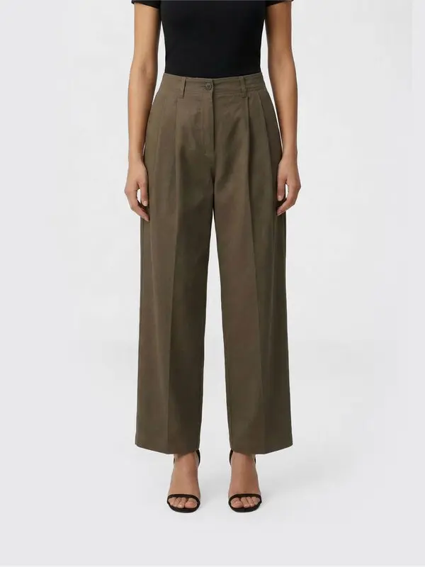 TOTEME Cotton Palazzo Pants - Brown