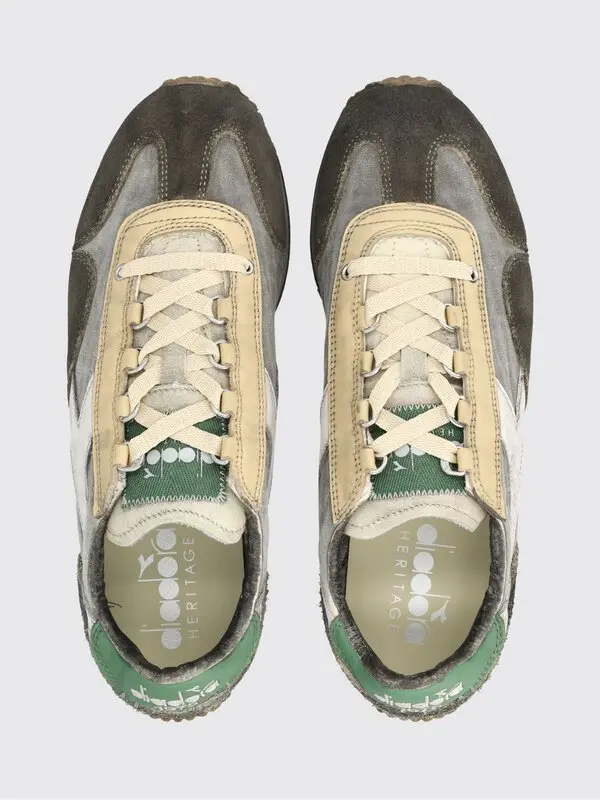 DIADORA Equipe Dirty Suede And Canvas Sneakers - Dove Grey