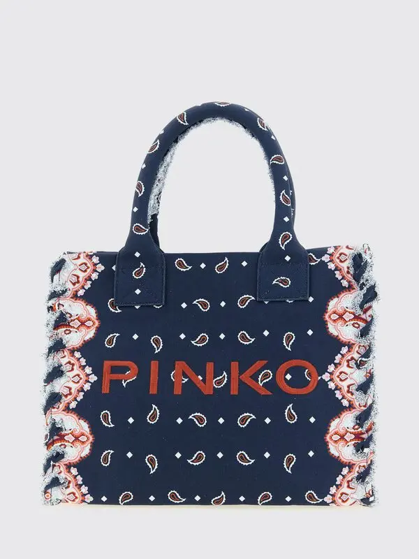 Pinko Bandana Print Cotton Tote Bag - Blue