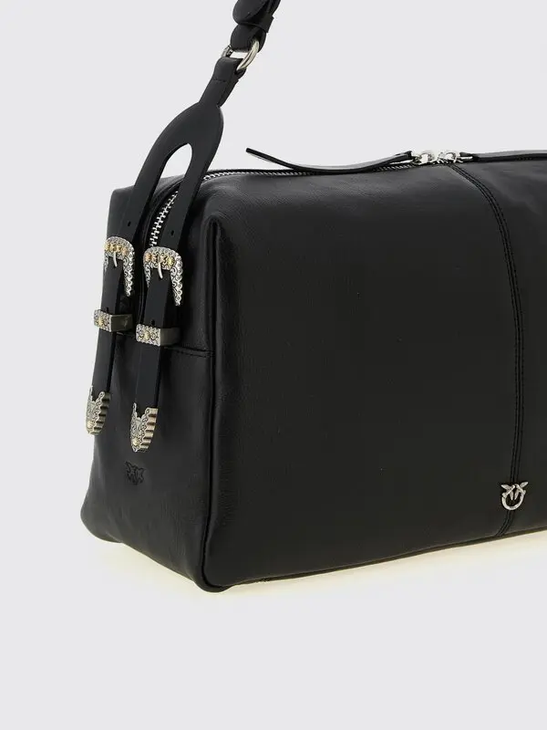 Pinko Keeper Bag Large Biker Leather Bag - Black