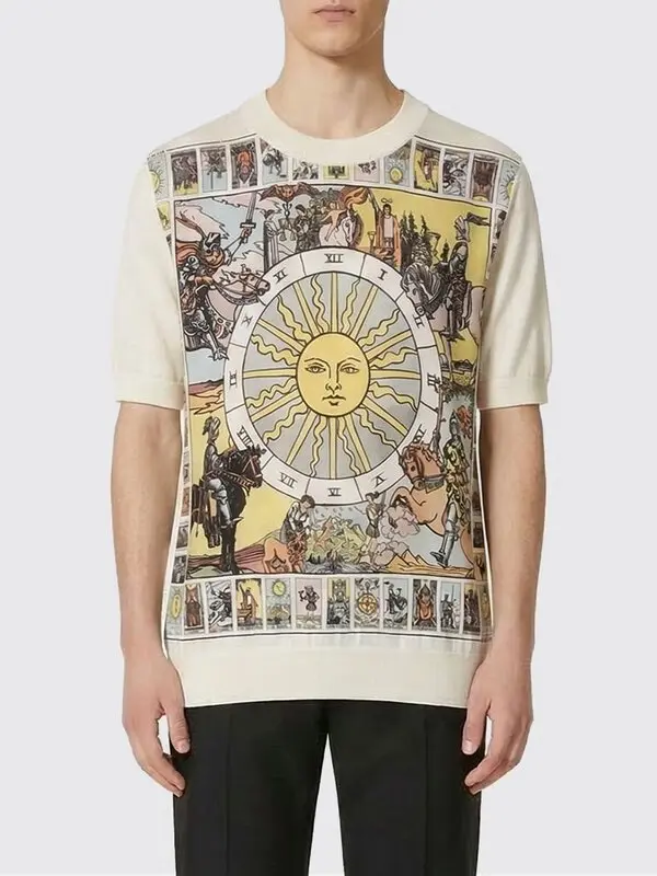Burberry Printed Wool And Silk Crewneck Knit Top