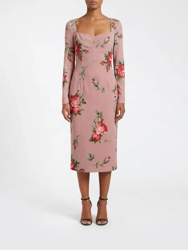 Dolce & Gabbana Floral Print Dress - Pink