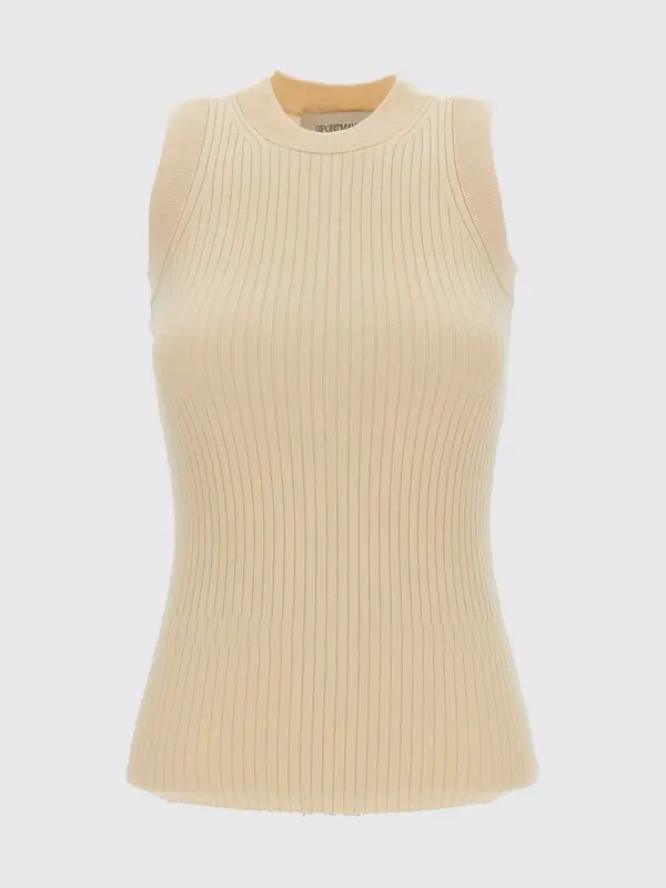 Sportmax Sleeveless Ribbed Knit Top - Beige
