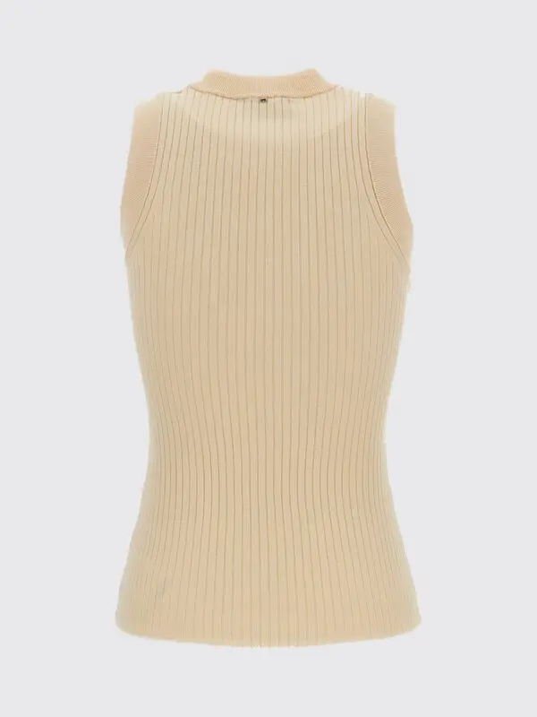 Sportmax Sleeveless Ribbed Knit Top - Beige