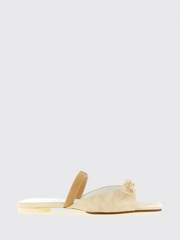 MAISON MARGIELA Smooth Calf Leather Mule Sandals With Maxi Bow - Beige