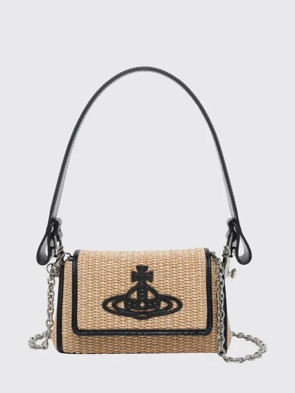 VIVIENNE WESTWOOD Raffia Shoulder Bag - Beige