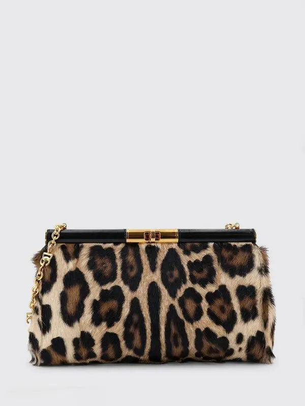 Dolce & Gabbana Marlene Animal Print Pony Skin Shoulder Bag - Brown