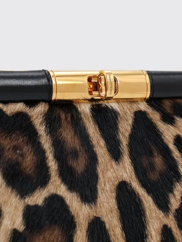 Dolce & Gabbana Marlene Animal Print Pony Skin Shoulder Bag - Brown