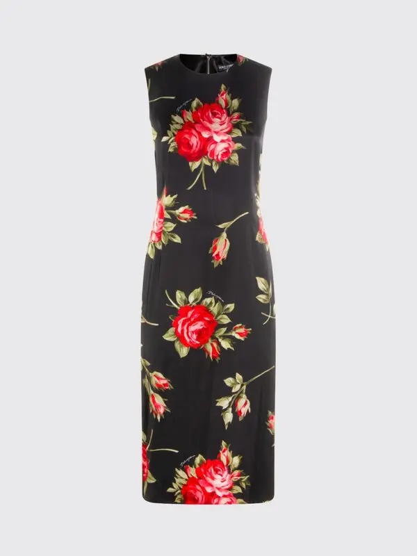 Dolce & Gabbana Viscose Midi Dress With Floral Print