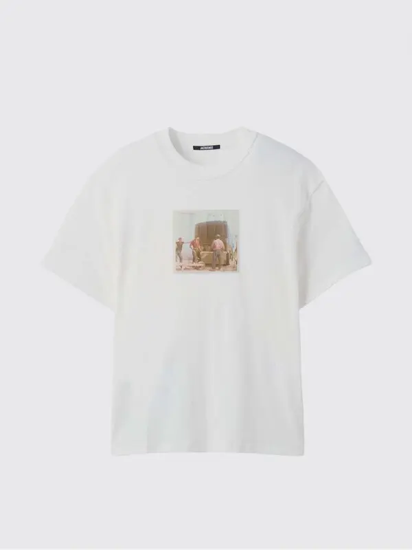 Jacquemus Cotton Blend Crewneck T-shirt With Graphic Print - White