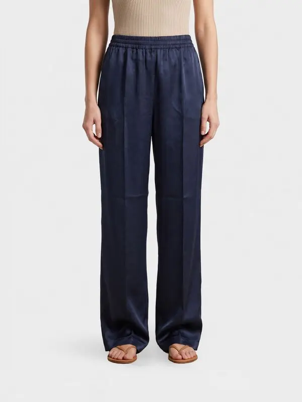 Aspesi Wide Leg Silk Trousers - Blue