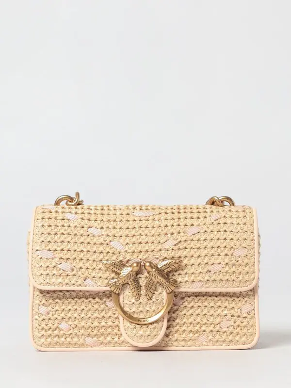 Pinko Woven Mini Bag With Bird Clasp - Rope