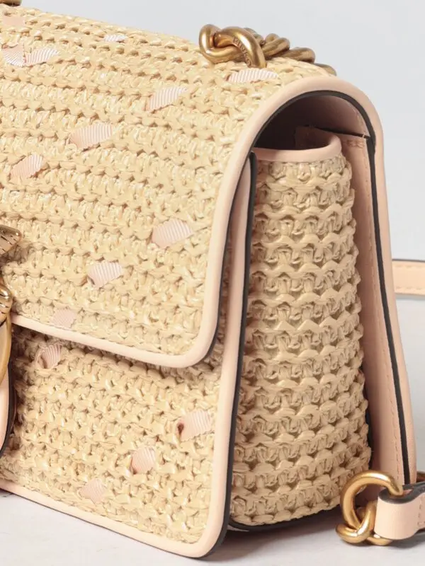 Pinko Woven Mini Bag With Bird Clasp - Rope