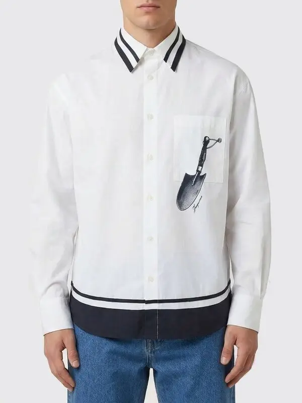 Jacquemus Cotton Shirt With Graphic Print - Blue 1